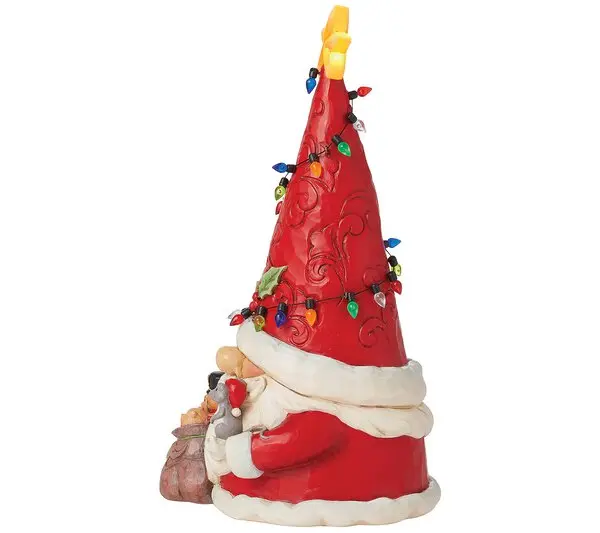 JIM SHORE Gnome Santa Wrap In Lights Fig