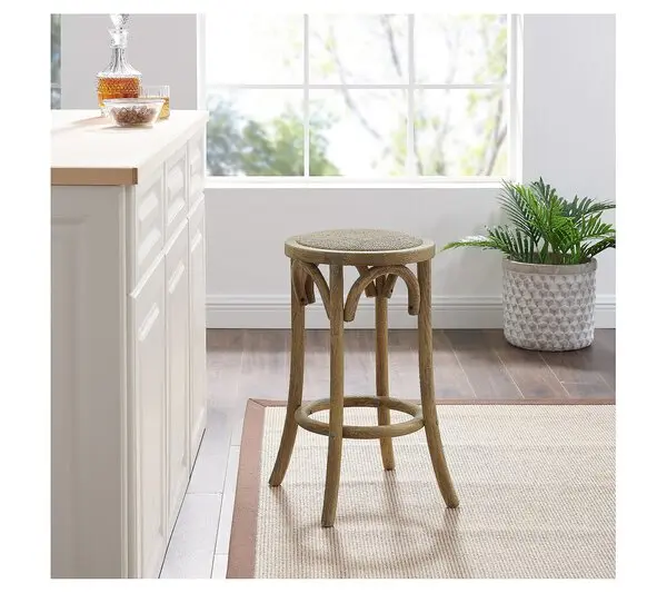 LINON Home Irving 24' Backless Counter Stool W/ Rattan Seat - One-color