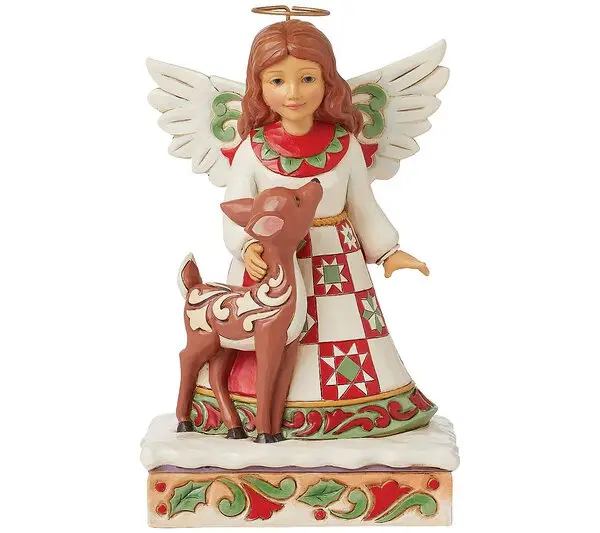 JIM SHORE Angel With Deer Figurine - One-color