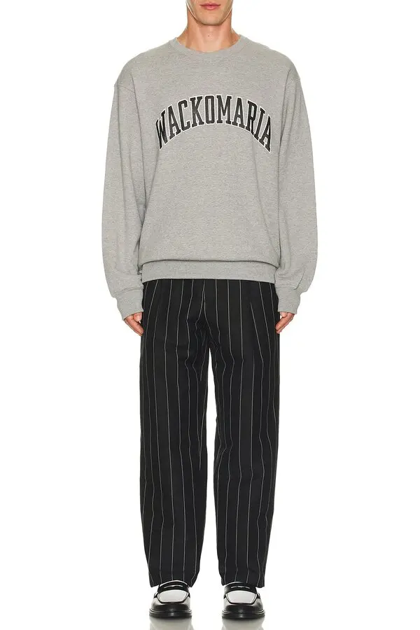 Wacko Maria Middle Weight Sweat Shirt Type-1 In Light Grey In Gray 