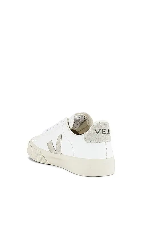 VEJA Campo Sneaker With Grained Leather Upper And Suede Trim - White