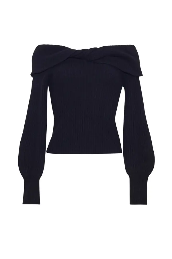 Cara Cara Salma Ribbed Top - Black