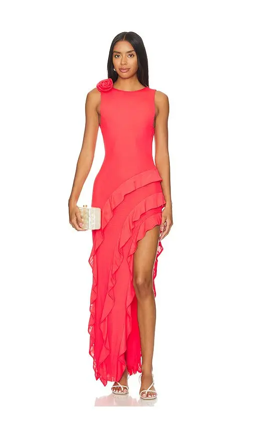 afrm airess ruffle maxi dress Airess Dress