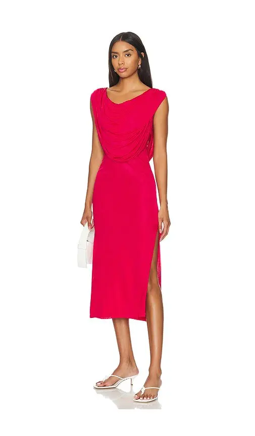 BELLE ANNA Maya Midi Dress - Raspberry