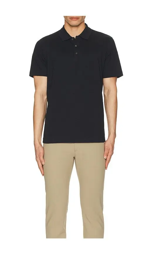 Theory Bron Short Sleeve Polo In Navy - Eclipse