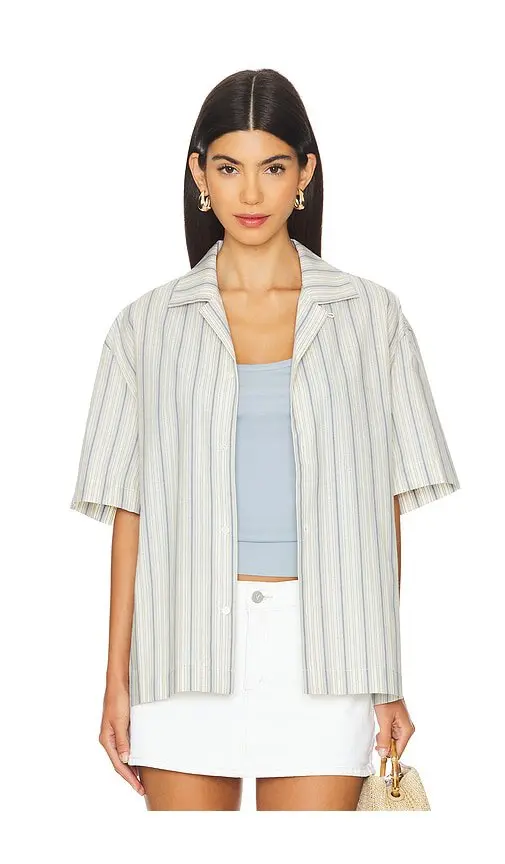 WAO Textured Stripe Camp Shirt