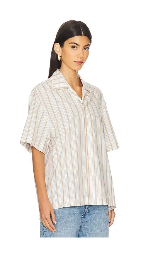 WAO Textured Stripe Camp Shirt