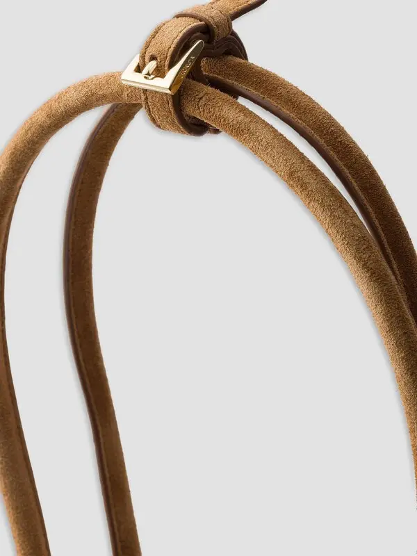 Prada Suede Top Handle Bag - Light Brown