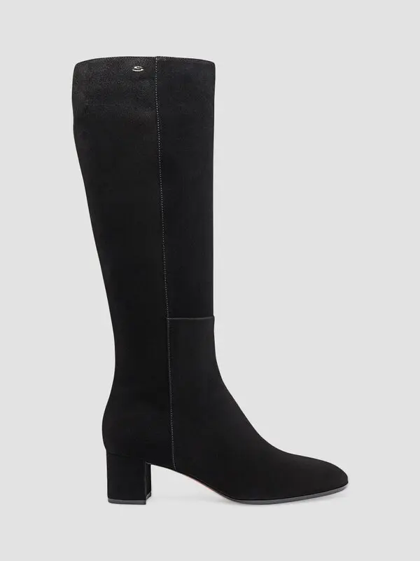 Santoni 50mm Suede Boots - Black