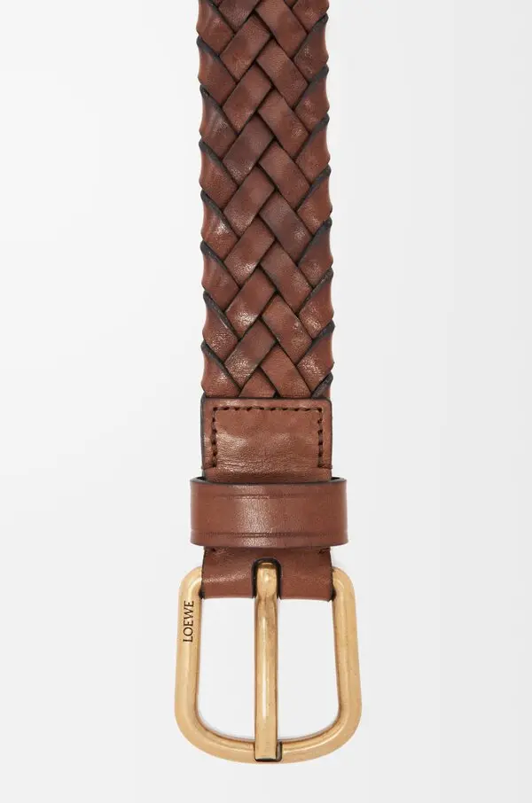 Loewe Woven Leather Belt - Mogado/vintage Gold