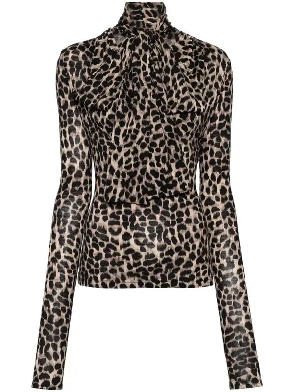 Blumarine Animalier-print Blouse - Brown