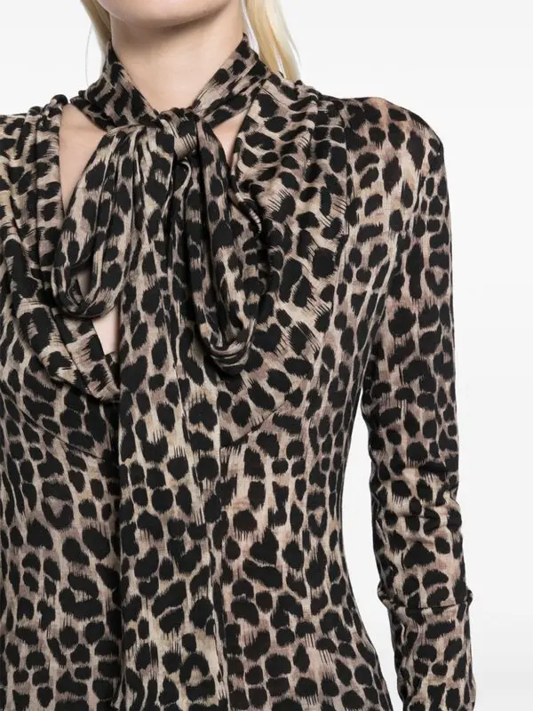 Blumarine Animalier-print Blouse - Brown