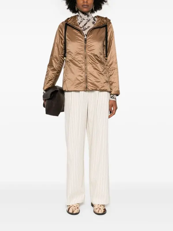 Max Mara Satin Hooded Jacket - Brown