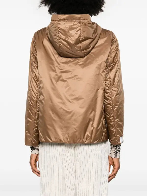 Max Mara Satin Hooded Jacket - Brown