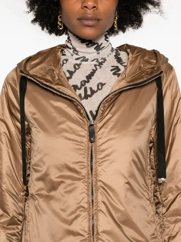 Max Mara Satin Hooded Jacket - Brown