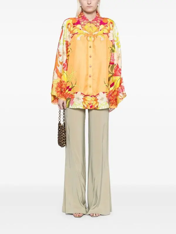 Camilla Floral-print Silk Shirt