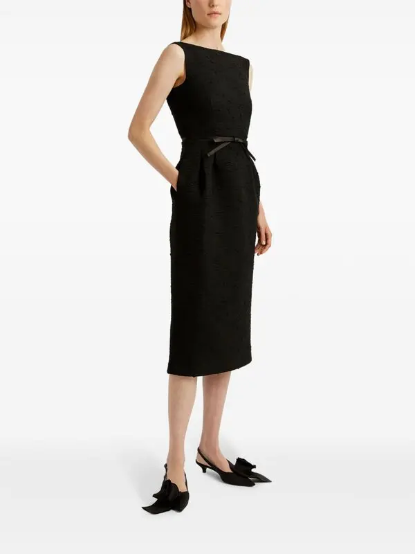 Erdem Sleeveless Belted Midi Pencil Dress - Black | Editorialist