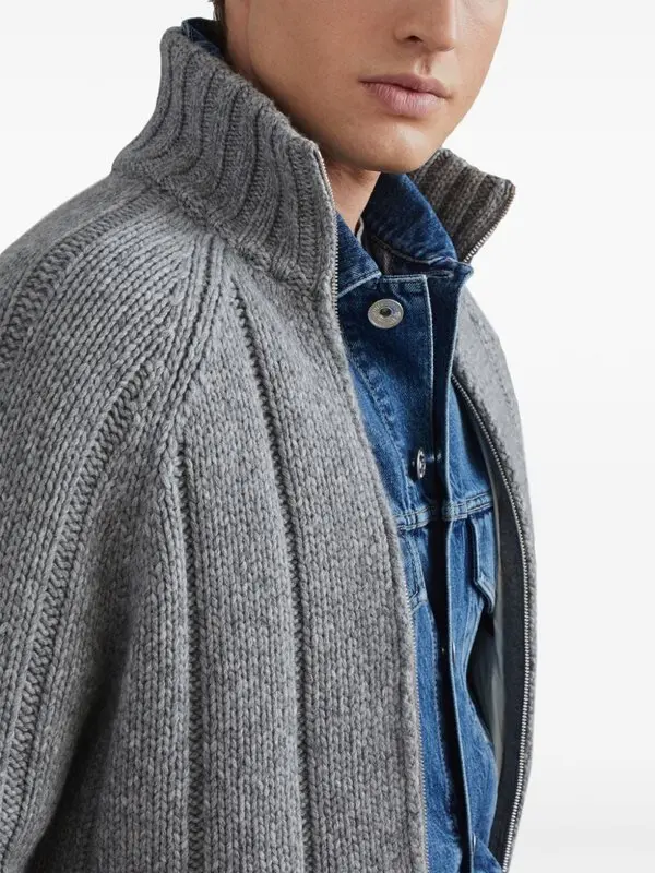 Brunello Cucinelli Ribbed-knit Cashmere Jacket
