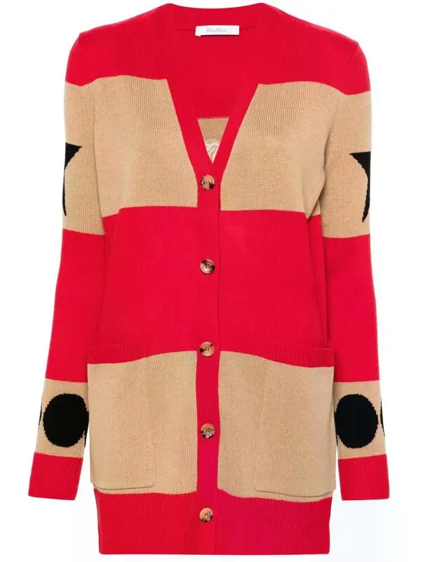 Max Mara Valido 1951-motif Striped Cardigan - Red