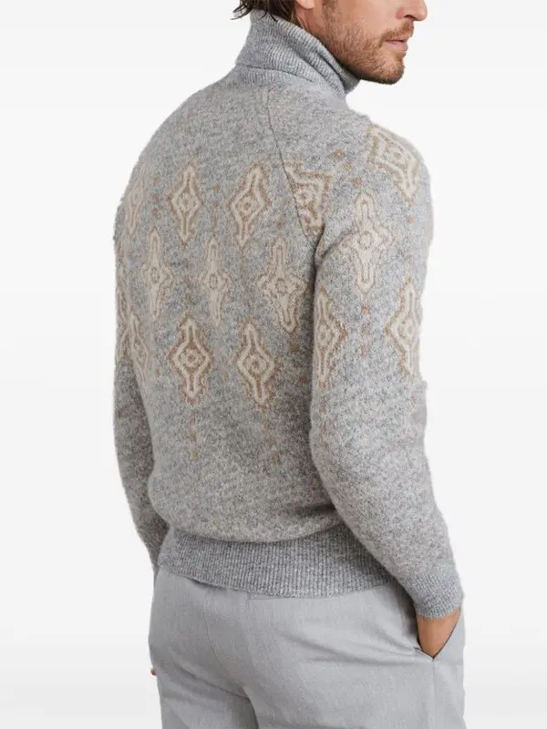 Brunello Cucinelli Patterned Intarsia Roll-neck Jumper