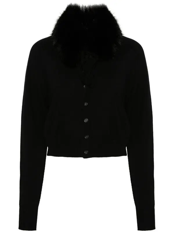 Sportmax Knitted Wool Cardigan With Detachable Collar