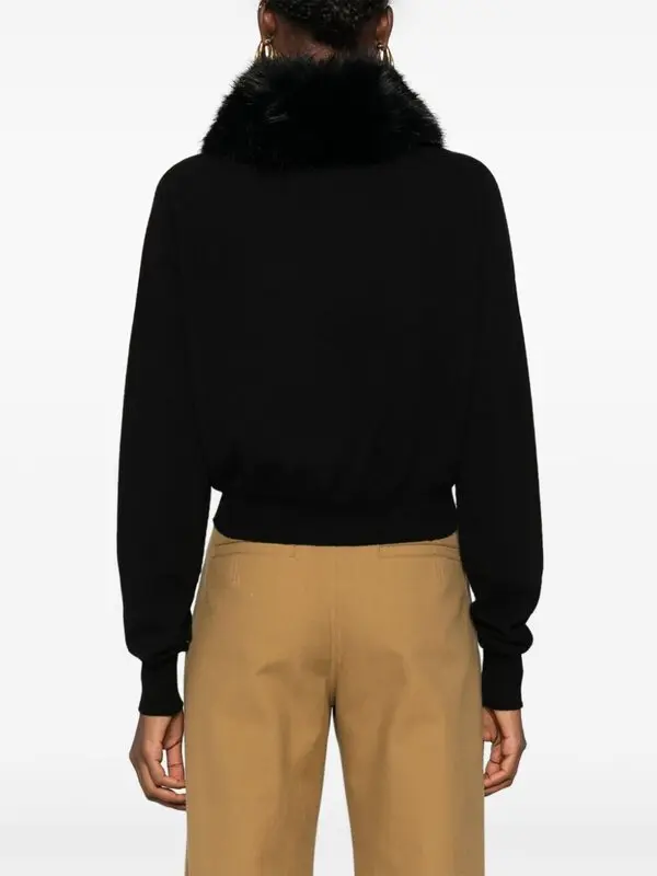 Sportmax Knitted Wool Cardigan With Detachable Collar