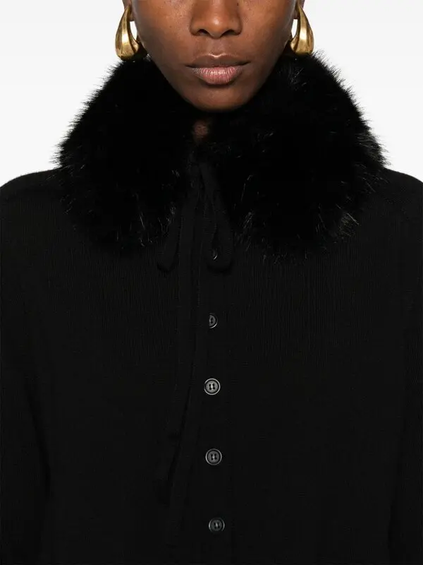 Sportmax Knitted Wool Cardigan With Detachable Collar