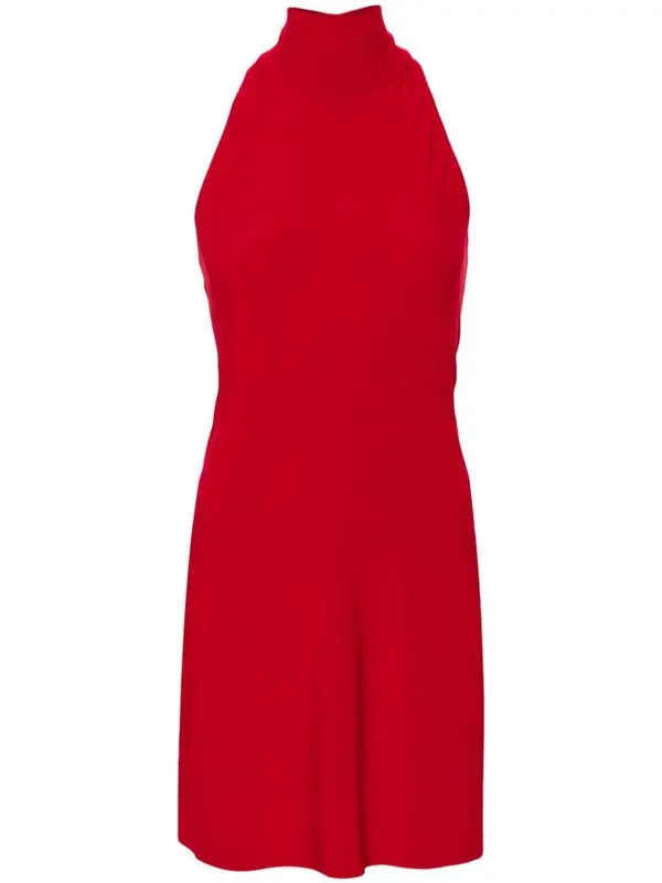 Norma Kamali Turtleneck Mini Dress In Red - 30% Off | Editorialist