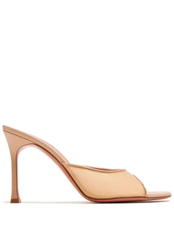 Amina Muaddi 95mm Alexa Mules - Neutrals