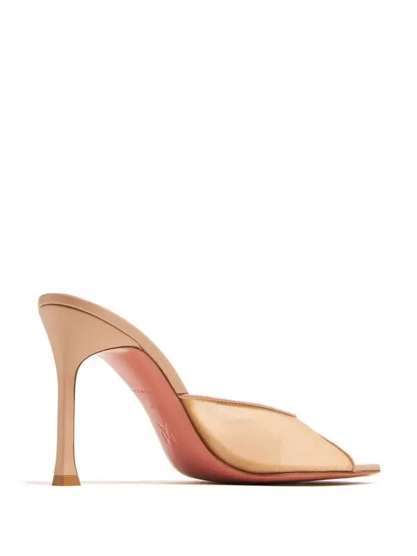 Amina Muaddi 95mm Alexa Mules - Neutrals
