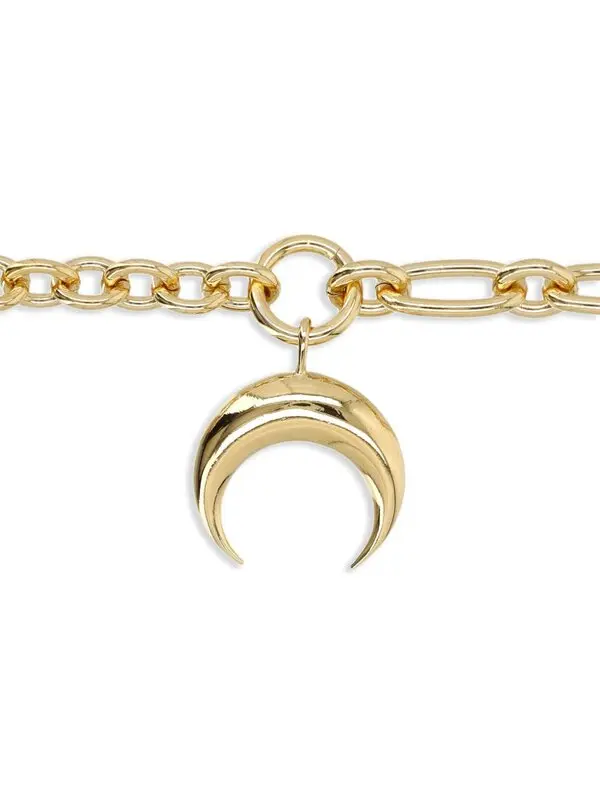 MARINE SERRE Upcycled Plated Moon Charms Necklace - Gold