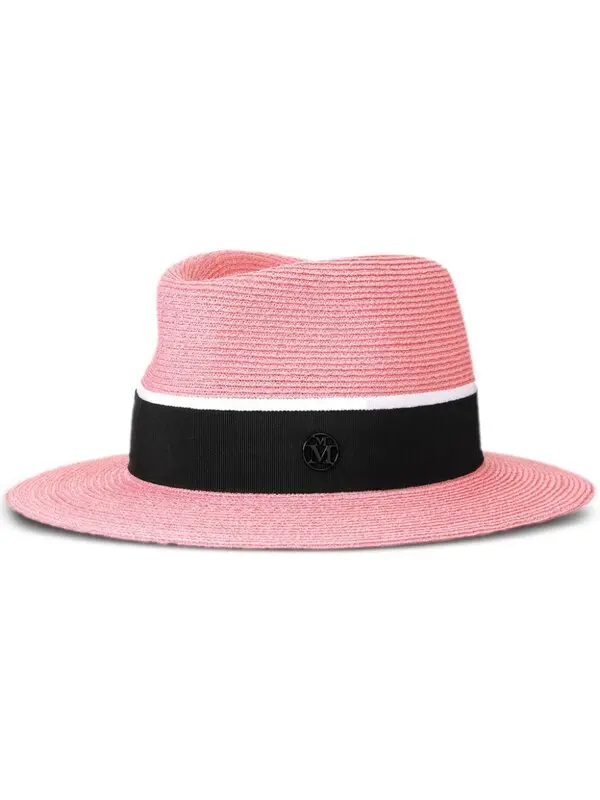 MAISON MICHEL André Straw Fedora Hat - Pink