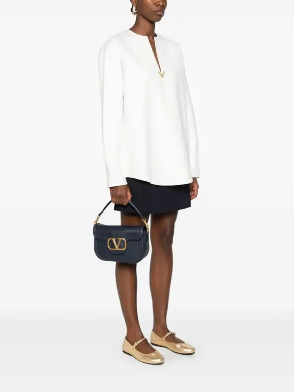 Valentino Garavani Alltime Grainy Calfskin Shoulder Bag