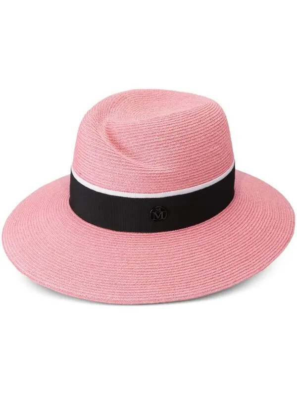 MAISON MICHEL Virginie Straw Fedora Hat - Pink