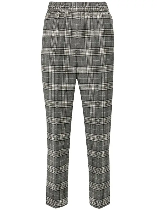 Peserico Plaid Trousers - Grey