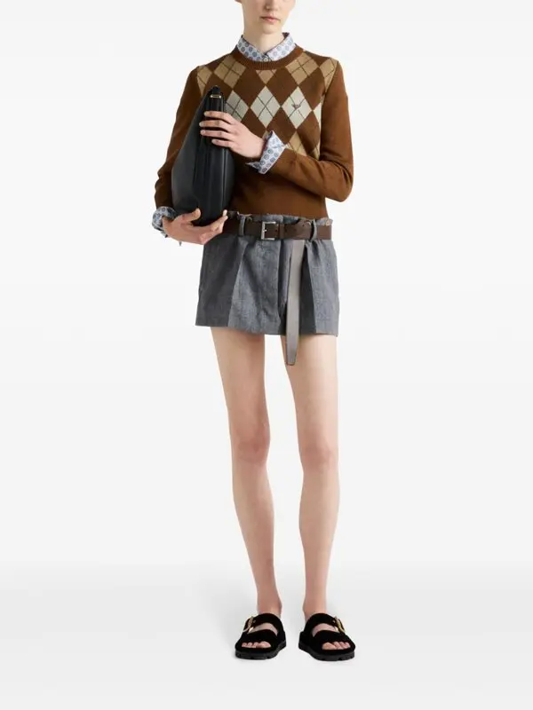 Prada Pinstripe-print Skirt