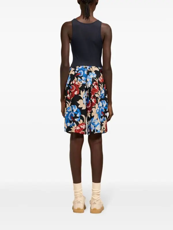 AMI Paris Floral-print Elasticated-waist Shorts