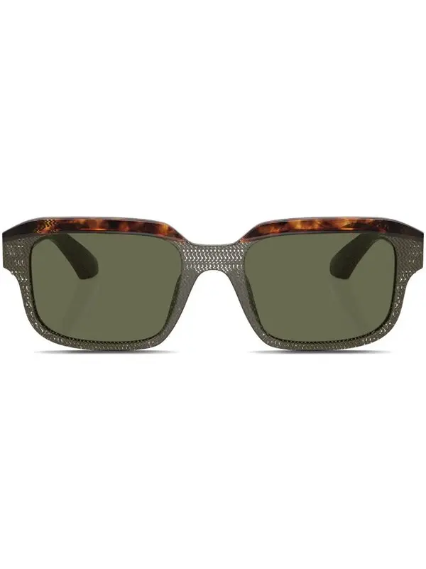 ALAIN MIKLI Graphic-print Rectangle Sunglasses - Green