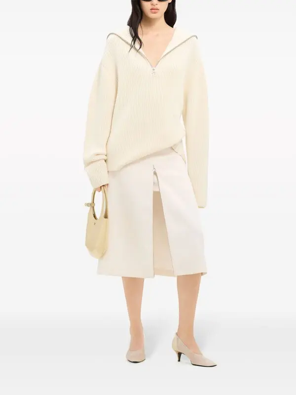 COURREGES Ribbed-knit Hooded Sweater