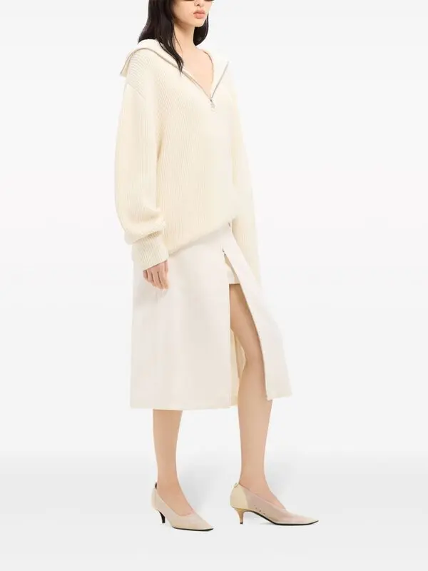 COURREGES Ribbed-knit Hooded Sweater
