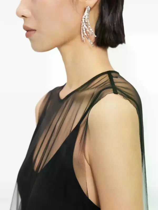 JNBY Sleeveless Tulle Overlay Dress - Black