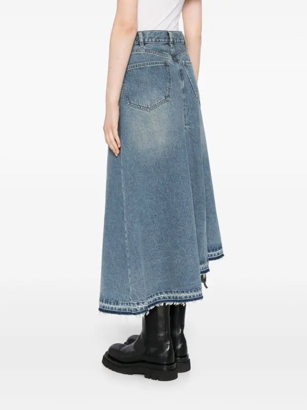 JNBY Distressed Maxi Denim Skirt
