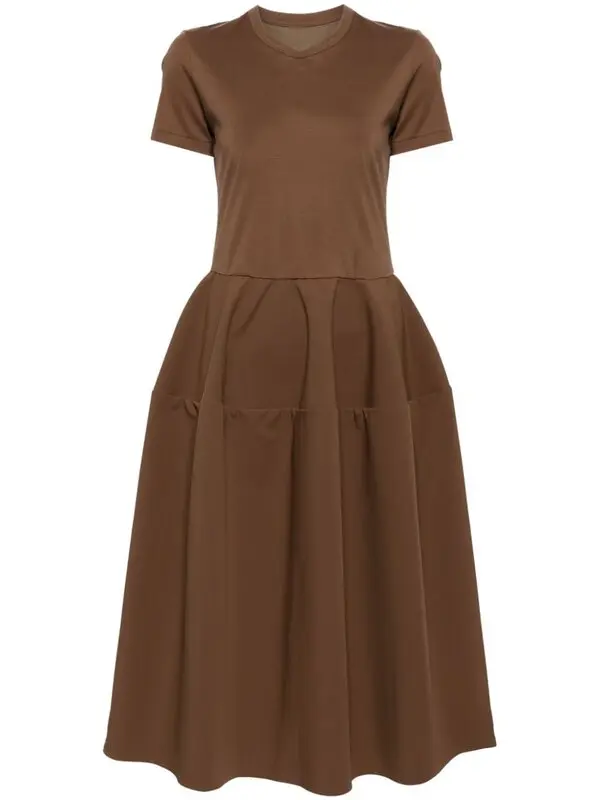 JNBY Short Sleeve A-line Dress - Brown