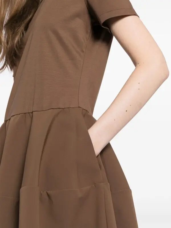 JNBY Short Sleeve A-line Dress - Brown