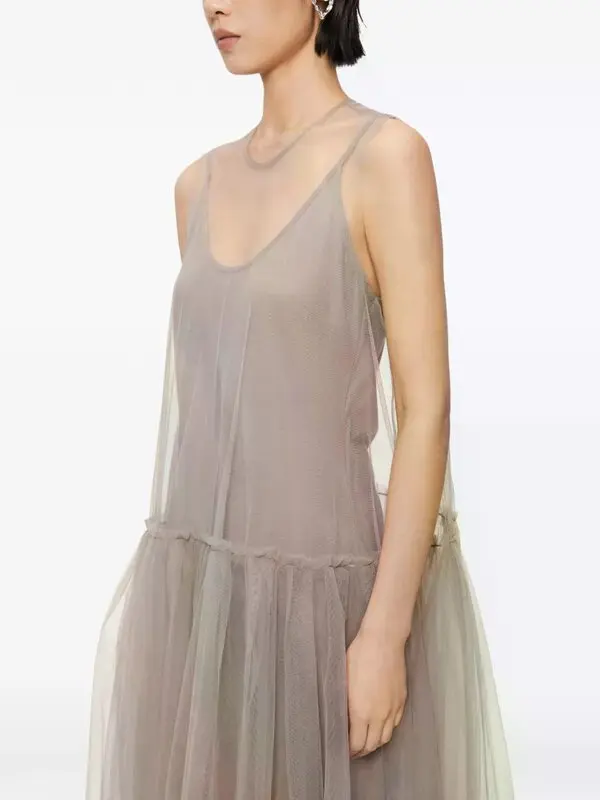 JNBY Sleeveless Tulle Overlay Dress - Grey