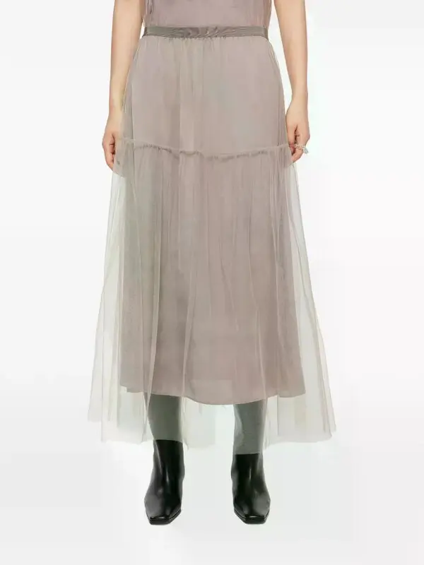 JNBY A-line Tulle Midi Skirt