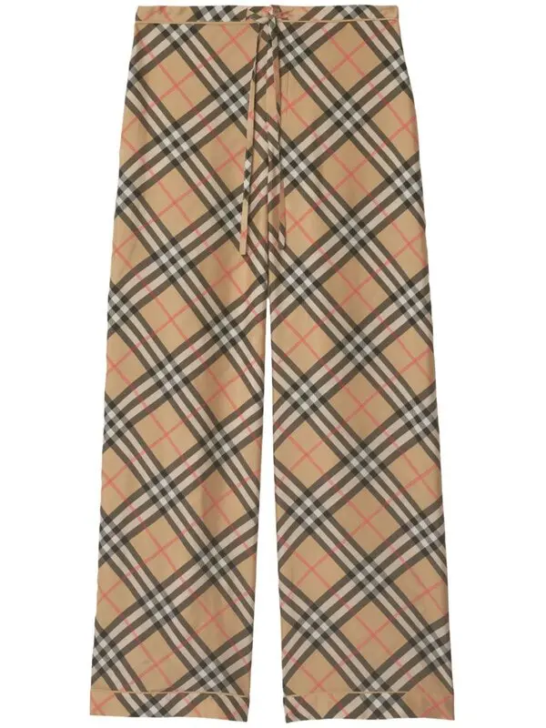 Burberry Nova Check Silk Pyjama Trousers - Neutrals