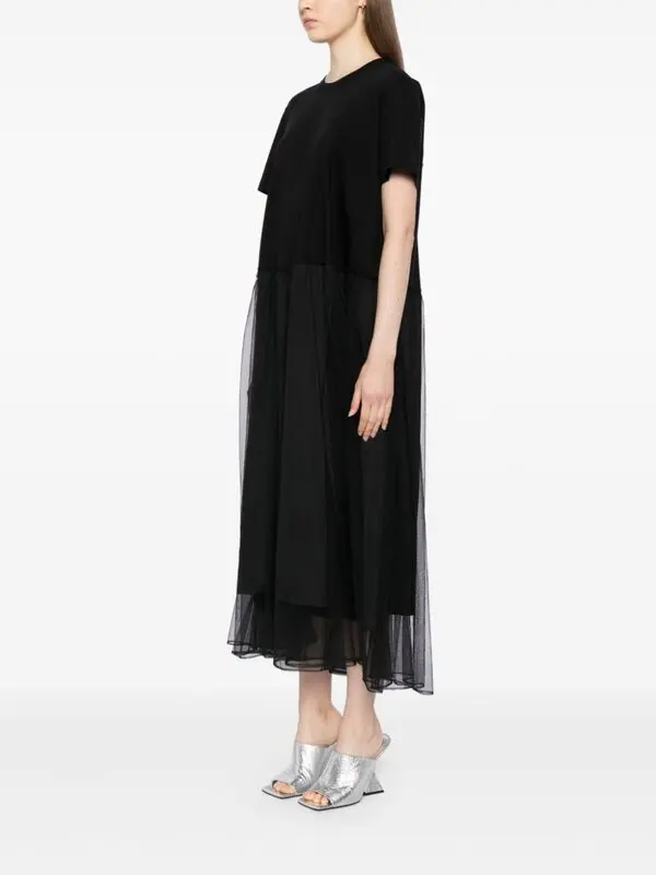 JNBY Short Sleeve Tulle Jersey Dress