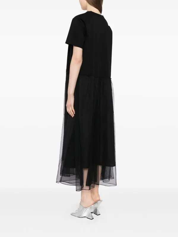 JNBY Short Sleeve Tulle Jersey Dress