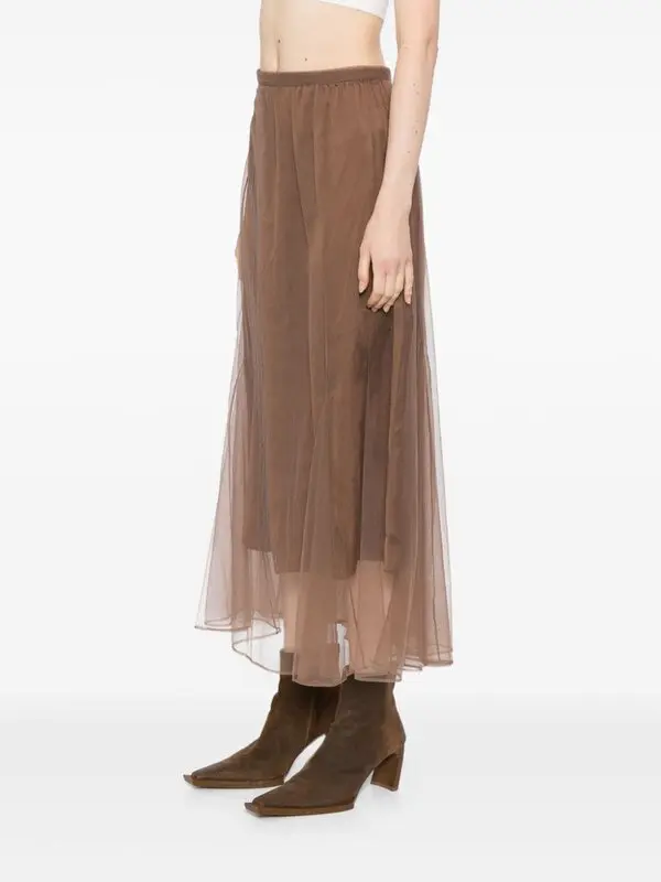 JNBY Point D'esprit Tulle Maxi Skirt - Brown